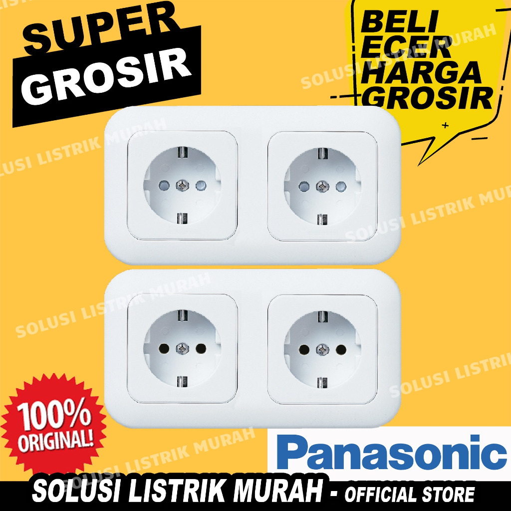 Jual Panasonic IB Stop Kontak Double CP & Non CP Putih Inbow Tanam ...