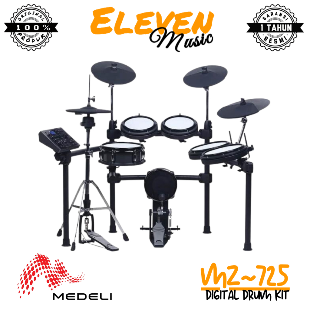 Jual Medeli MZ-725 Electric Drum Set Digital Drum Kit All Mesh Head Original MZ725 | Shopee ...