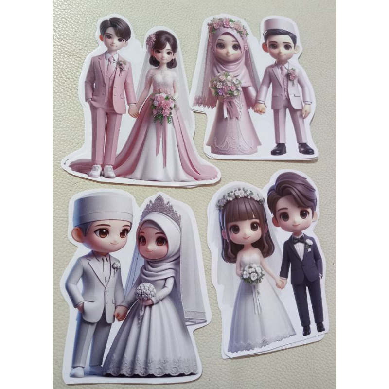 Jual (1Pasang) TOPPER WEDDING// TOPPER BUKET// TOPPER KUE// TOPPER KUE ...