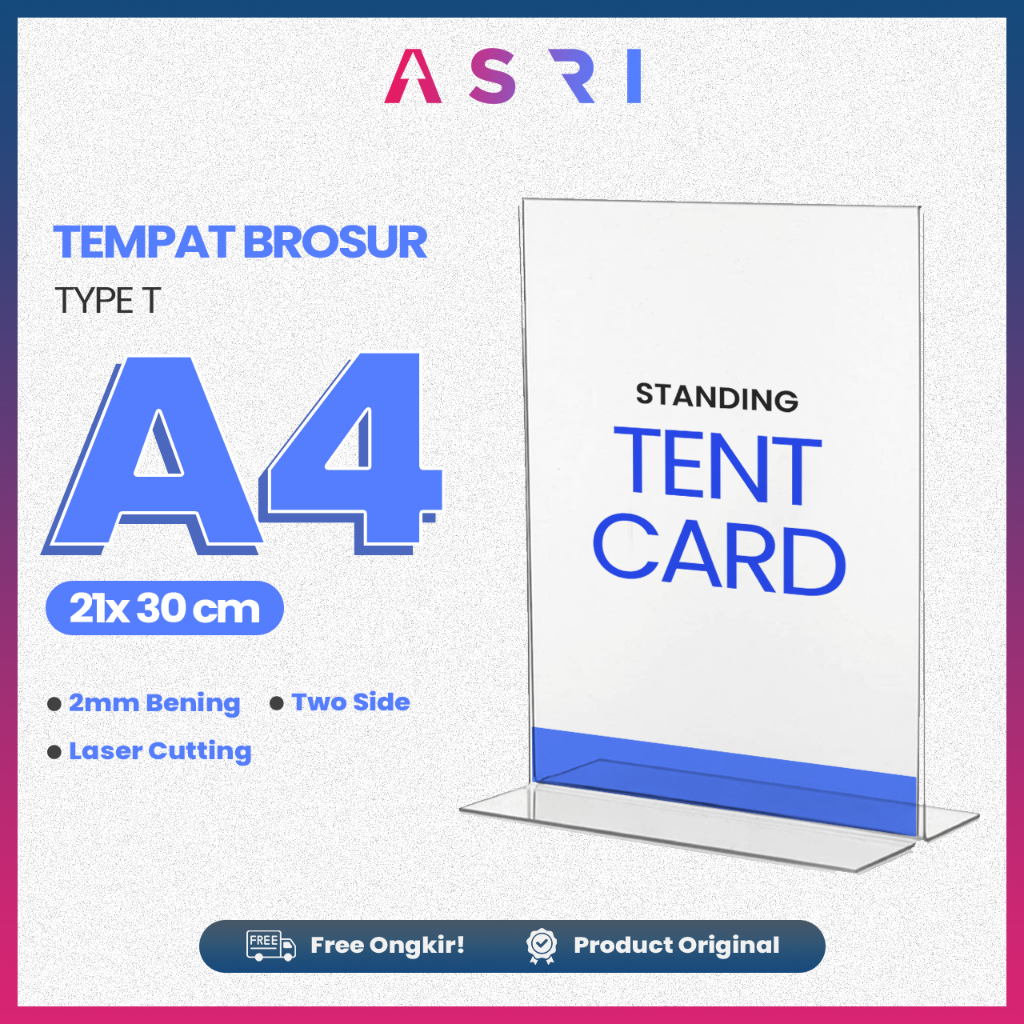 Jual Tempat Brosur Acrylic Akrilik A4 / Tent Card / Tent Holder ...
