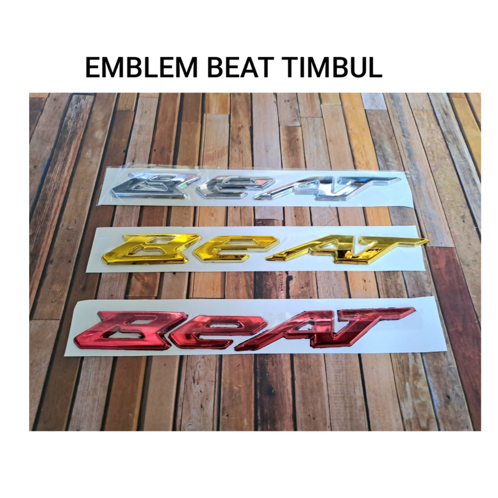 Jual Emblem honda beat gold chrome merah / emblem beat / Logo timbul 3D ...