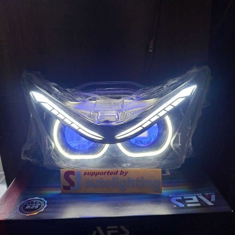 Jual reflektor beat deluxe 2024 custom 2 LED projie | Shopee Indonesia