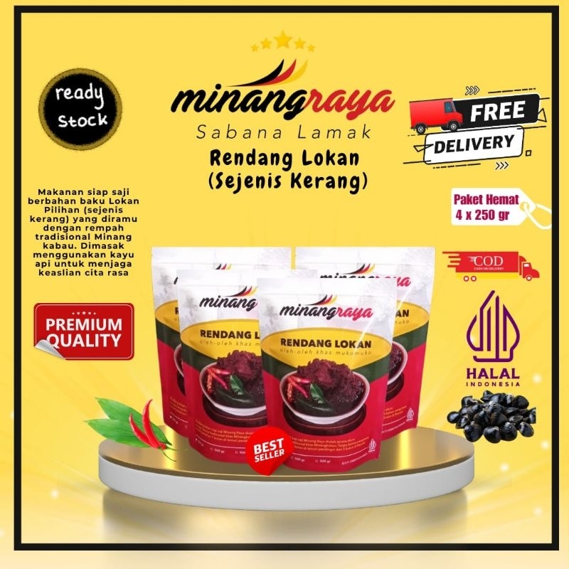 Jual Rendang Lokan Minang Raya kemasan 250gr empat buah (1kg) halal ...