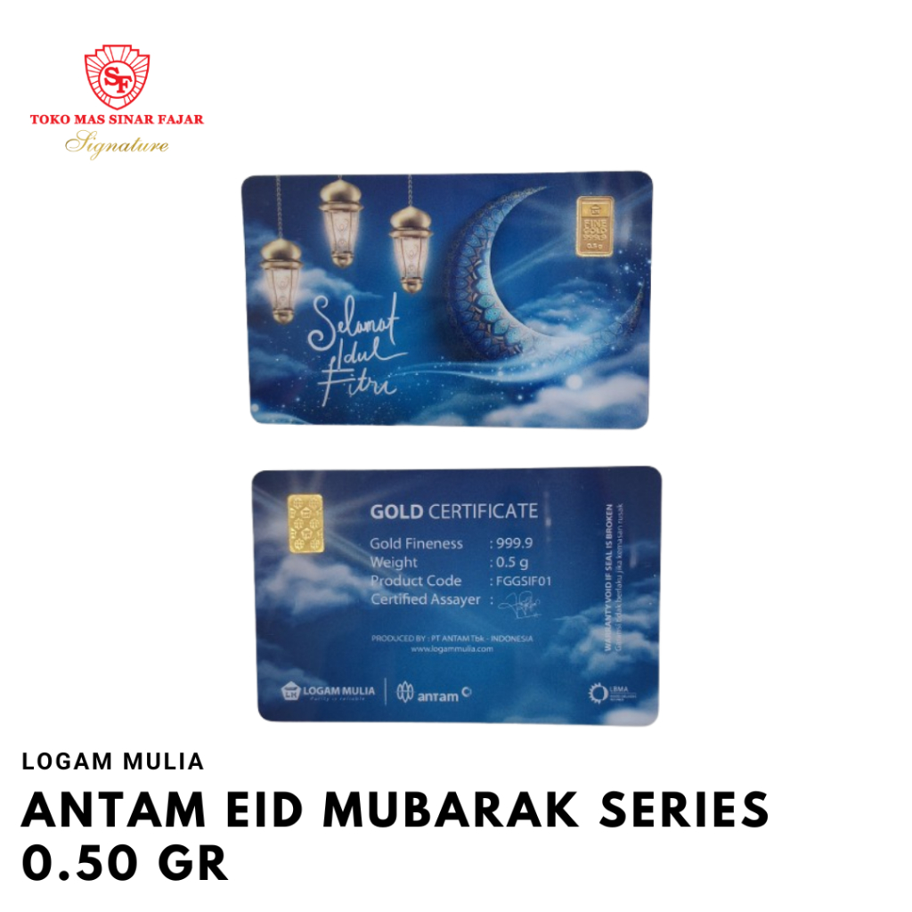 Jual LM Antam Gift Eid Mubarak Series Berat 0.50gr | Shopee Indonesia