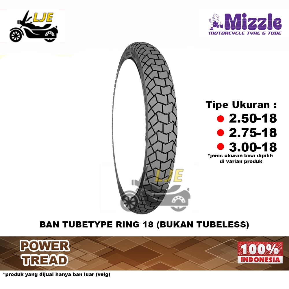 Jual Ban Motor Mizzle ring 18 Power Tread Tubetype (bukan tubeless ...