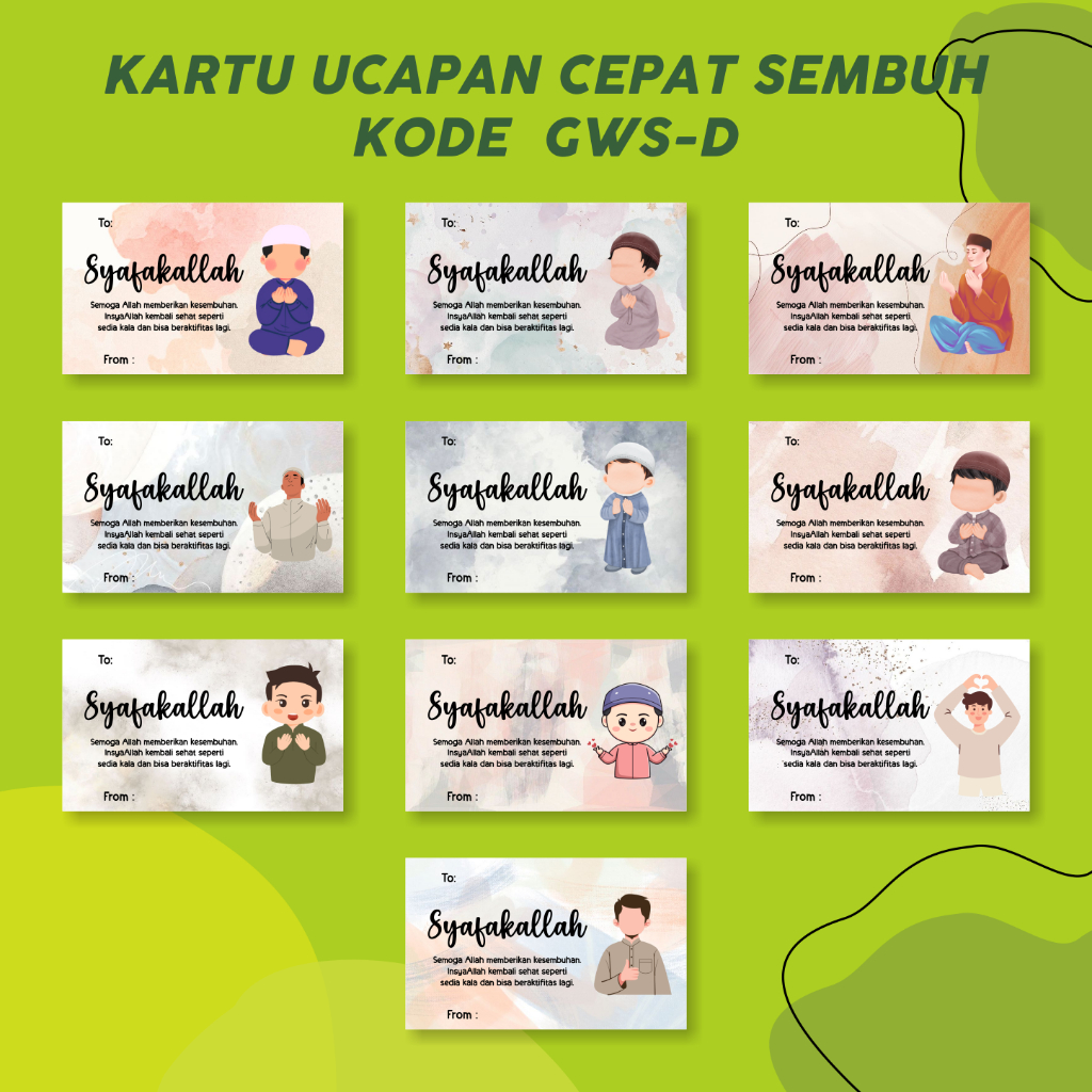 Jual KARTU UCAPAN SEMIGA LEKAS PULIH/ KARTU UCAPAN GWS/ GET WELL SOON ...