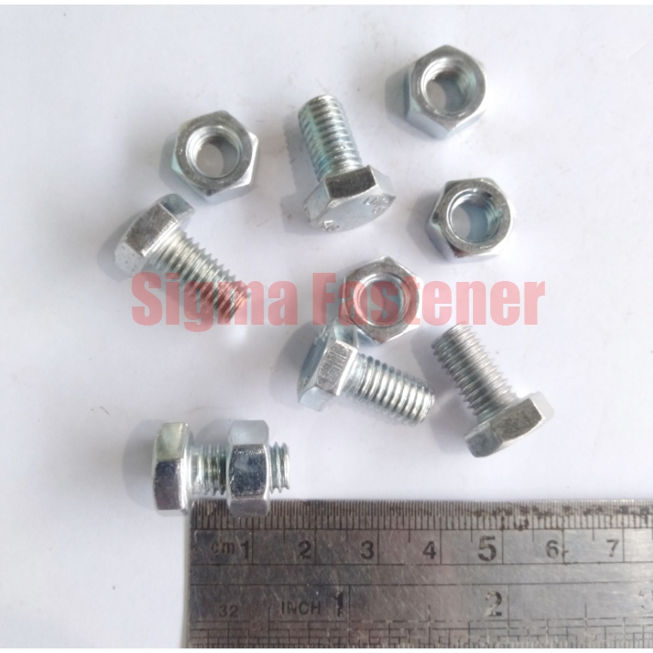 Jual Baut Mur Putih (BMP) M8 Panjang 15-50mm | Shopee Indonesia