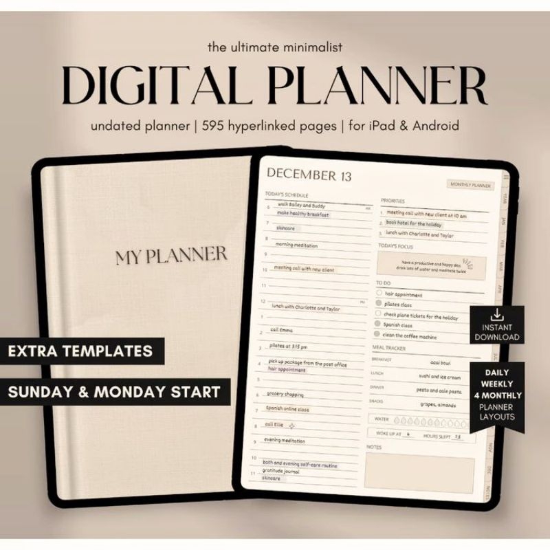 Jual Digital Planner undated,iPad& android planner,GoodNotes planner ...