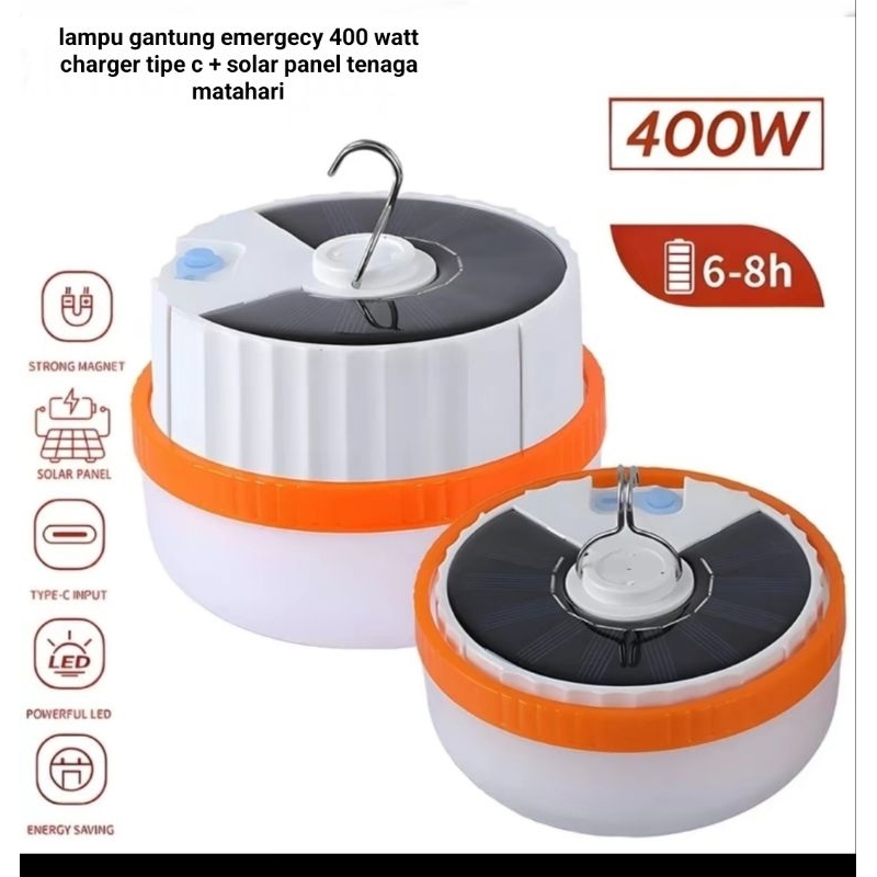 Jual Lampu emergency gantung maxpower camping lamp lampu tenda LED 300 watt dan 400 watt 3 mode ...