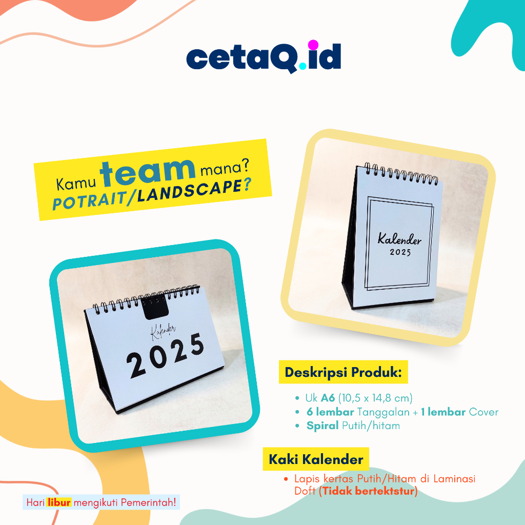Jual Cetak Kalender Meja Custom A6 | Print Kalender Duduk Lapis Art ...