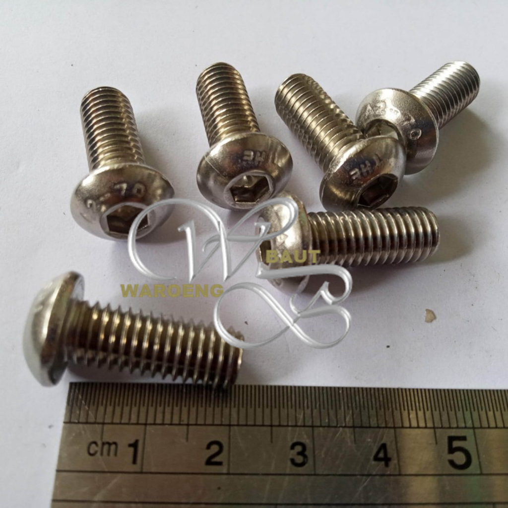 Jual Baut L M8X20 BUTTON STAINLESS STEEL SS SUS 304/BAUT M8 X 20 ANTI KARAT/BAUT M8X20mm STENLIS ...