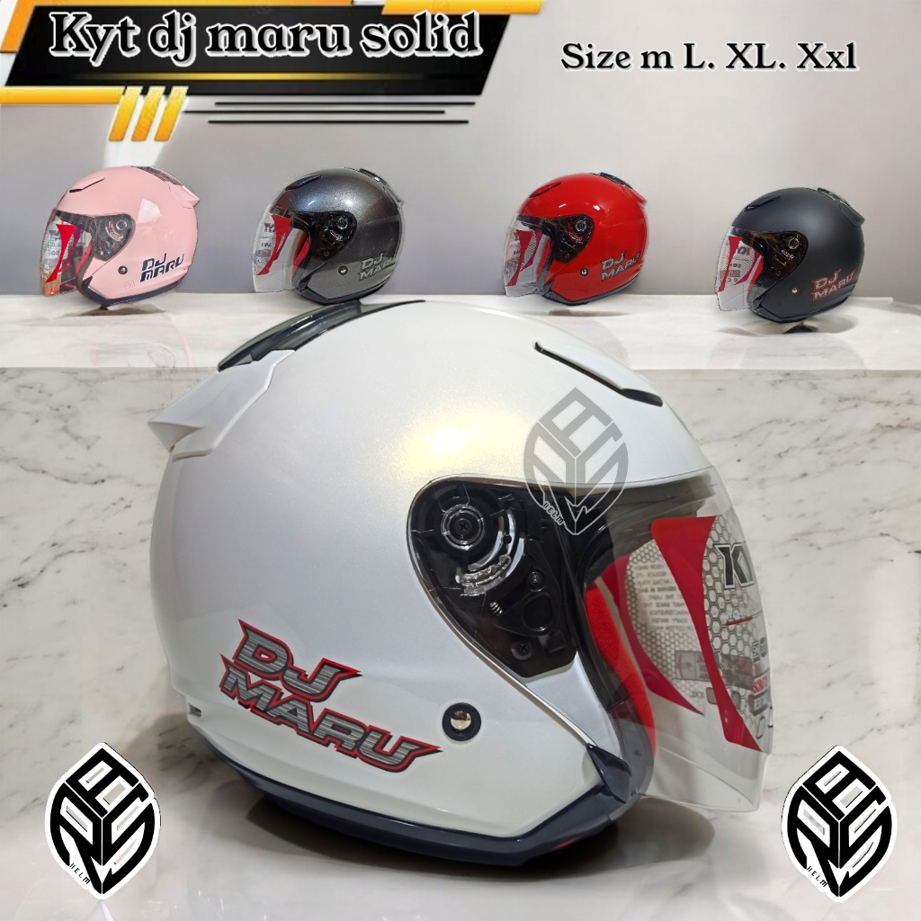 Jual HELM HALF FACE KYT DJ MARU SOLID OROGINAL | REDY SIZE JUMBO XXL | Shopee Indonesia