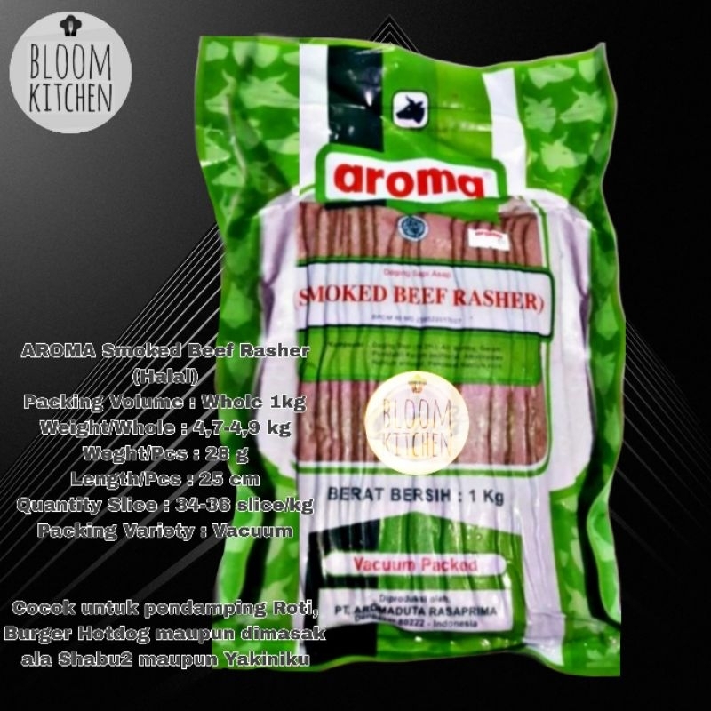 Jual AROMA SMOKED BEEF RASHER 1KG / Daging Sapi Asap Premium Bali Halal ...