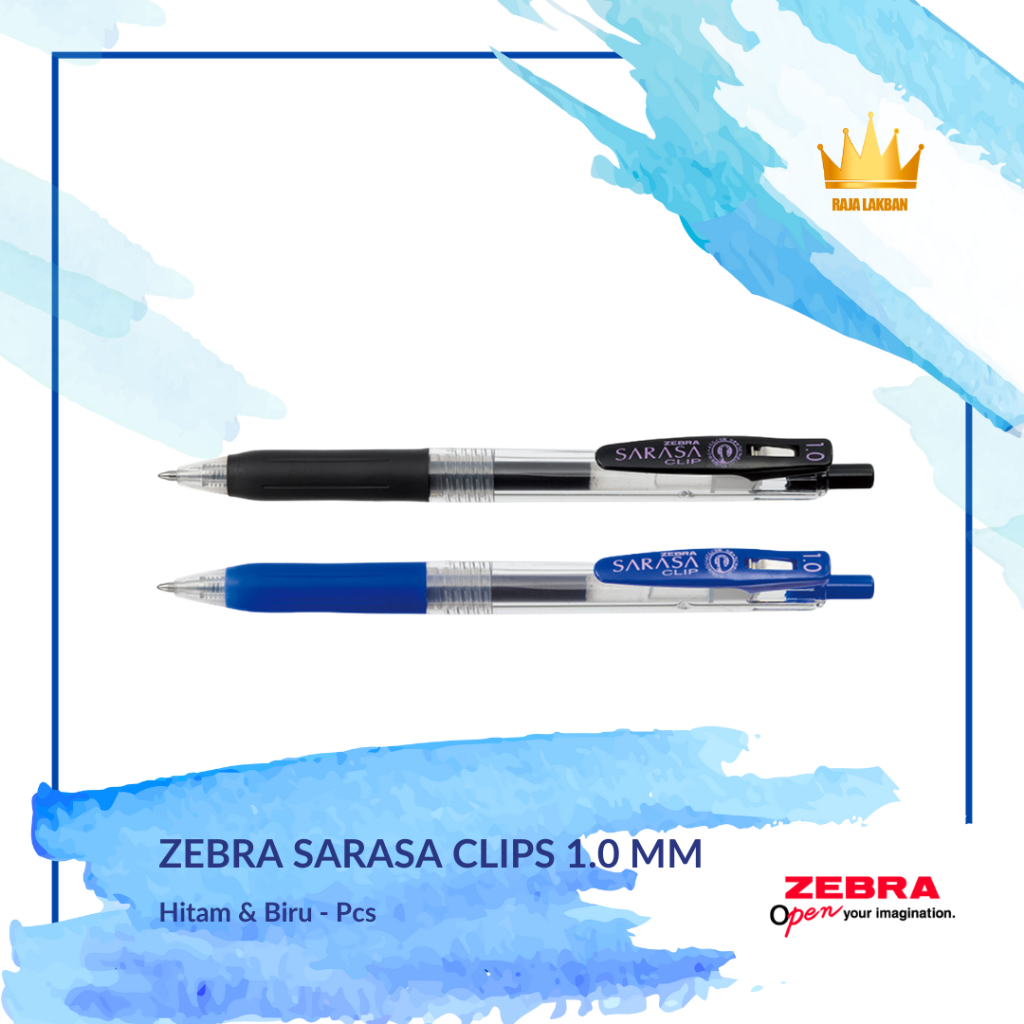 Jual Pulpen Sarasa Clips Zebra Pen 1.0 mm - Biru/ Hitam - Pcs | Shopee ...