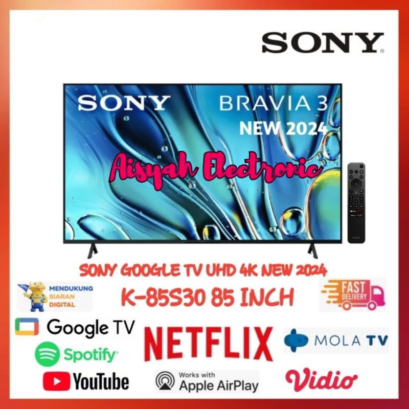 Jual GOOGLE TV SONY 85 INCI K-85S30 UHD 4K NEW SERIES GARANSI RESMI ...