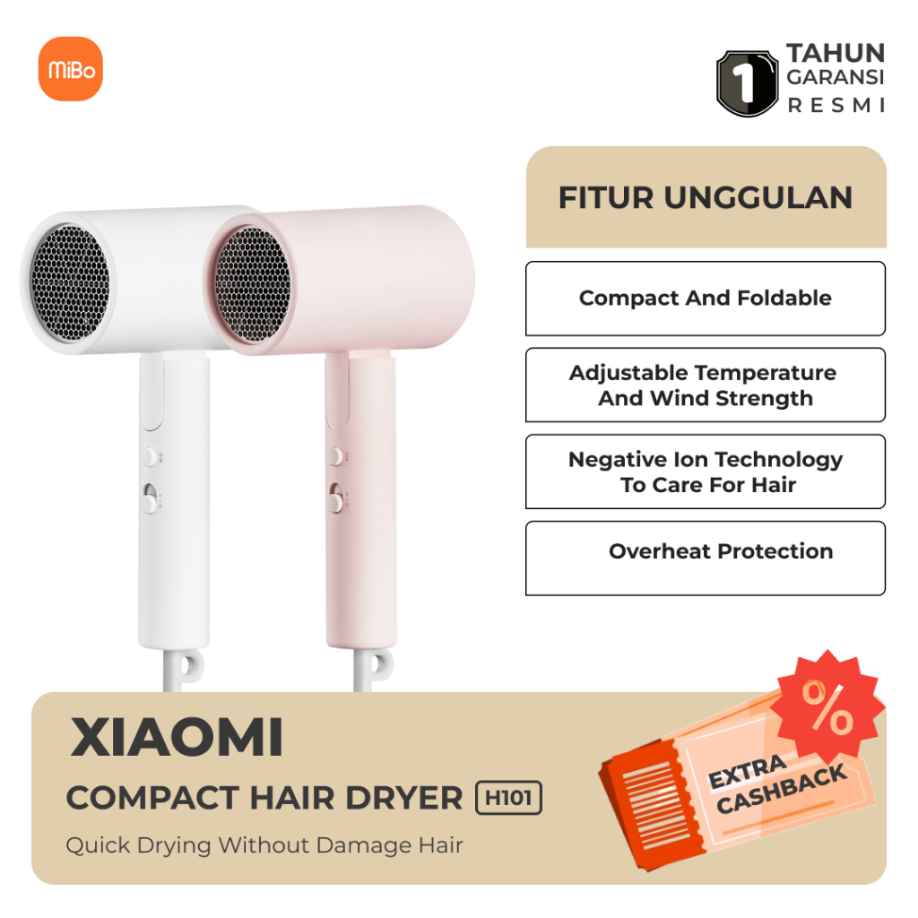 Jual Xiaomi Compact Hair Dryer H101 Ringkas dan bisa dilipat 1600W Garansi Resmi | Shopee Indonesia