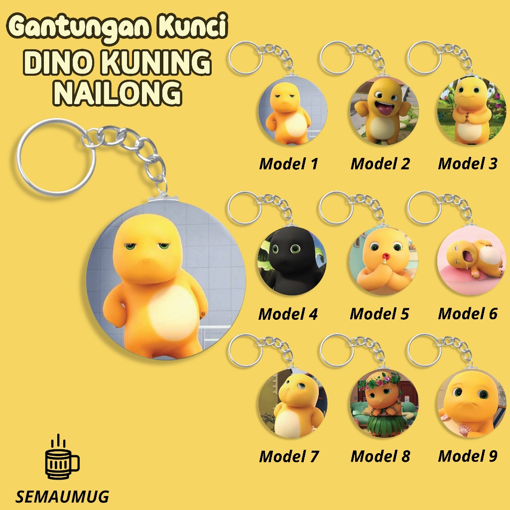 Jual GANTUNGAN KUNCI DINO KUNING NAILONG KADO GANCI BULAT KARTUN LUCU ...