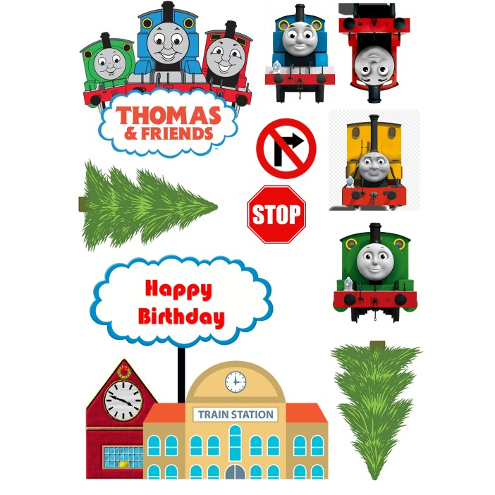 Jual Topper Thomas Custom/Hiasan Kue Ultah Tema THOMAS | Shopee Indonesia