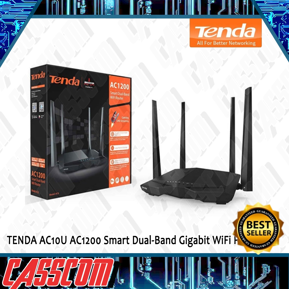 Jual TENDA AC10U AC1200 Smart Dual-Band Gigabit WiFi Router | Shopee Indonesia