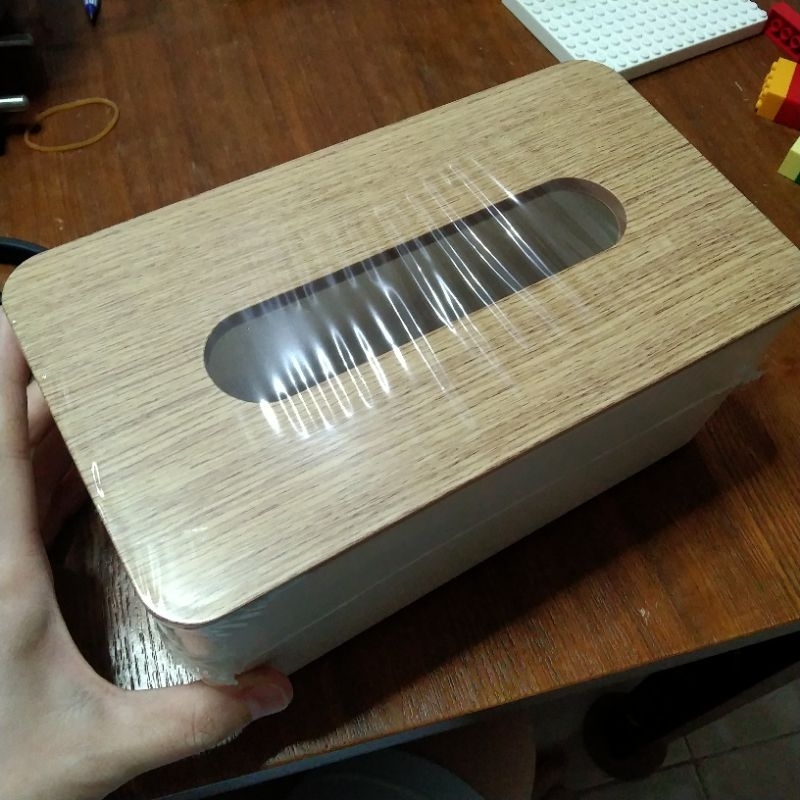Jual Kotak tisu tempat tisu box besar kesan kayu bahan plastik | Shopee ...