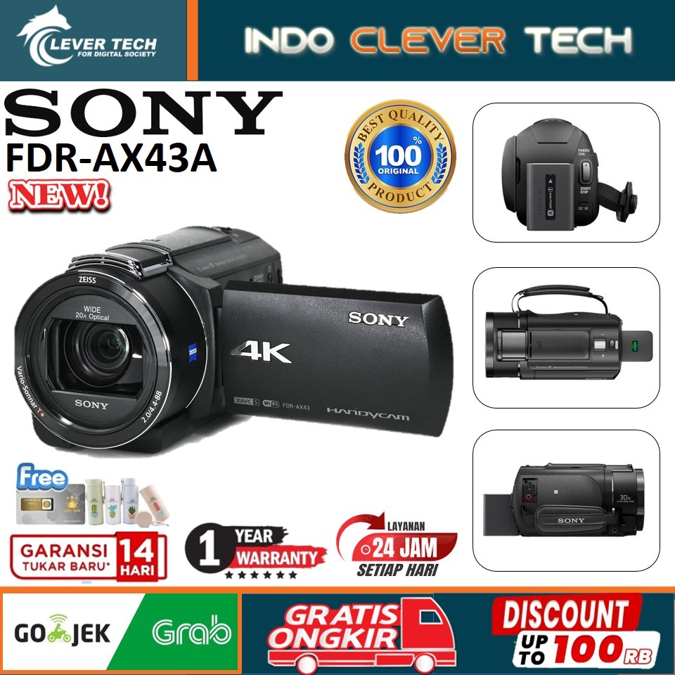 Jual Sony FDR-AX43A AX43 A UHD 4K Handycam Camcorder | Shopee Indonesia