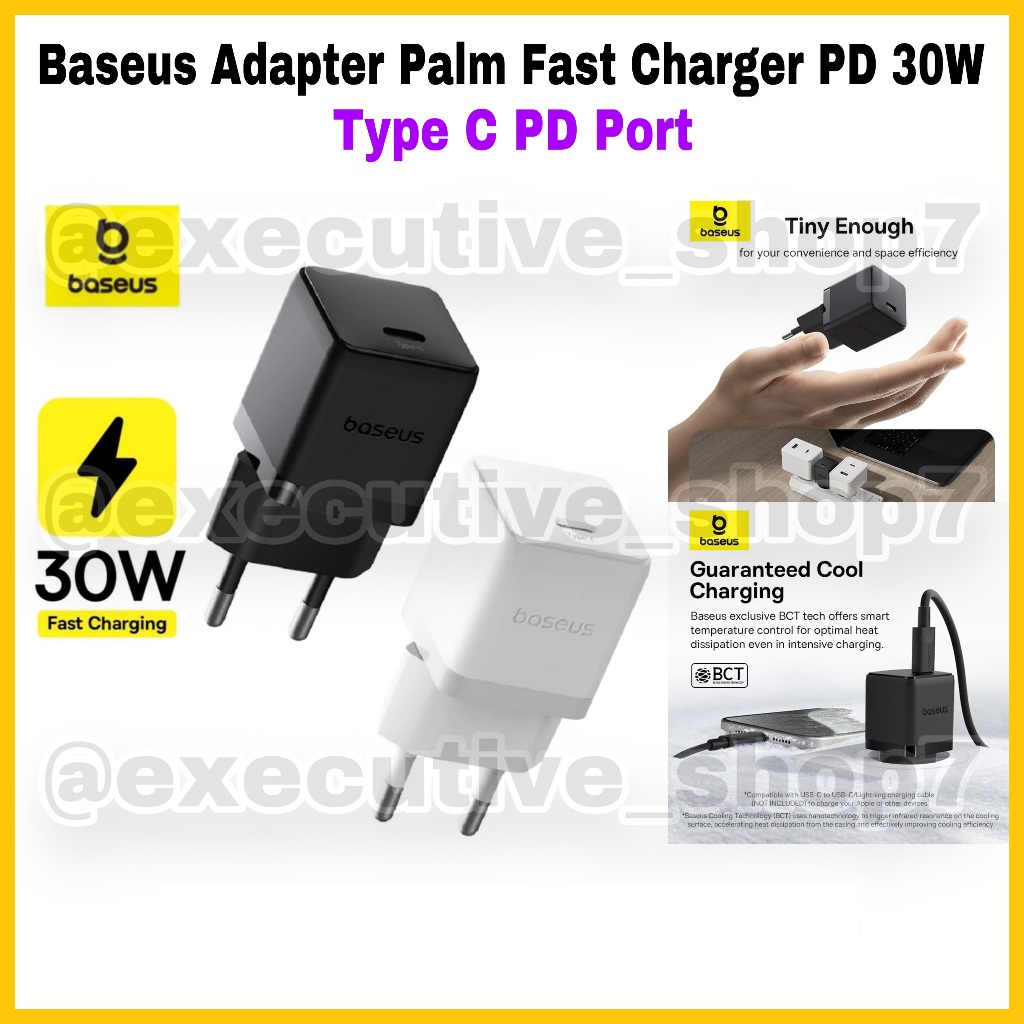 Jual Baseus Adapter Palm Fast Charger PD 30W - Type C PD Port | Shopee ...