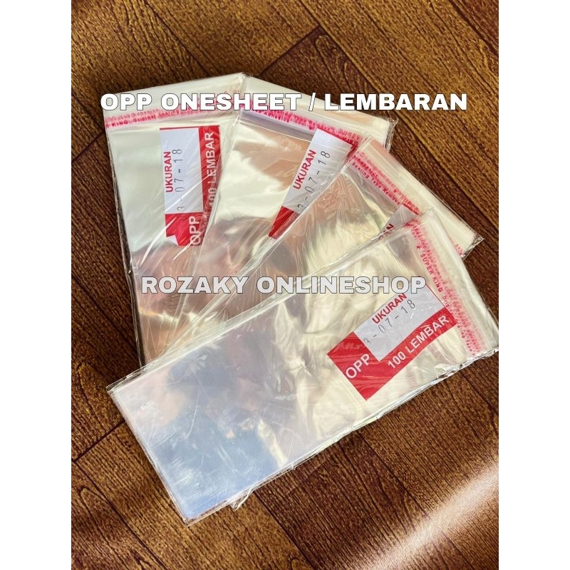 Jual [1 pack isi 100 lembar] Plastik OPP ONESHEET/LEMBARAN Bukan Kantong Tebal 03 Uk 7x18, 8x18 ...