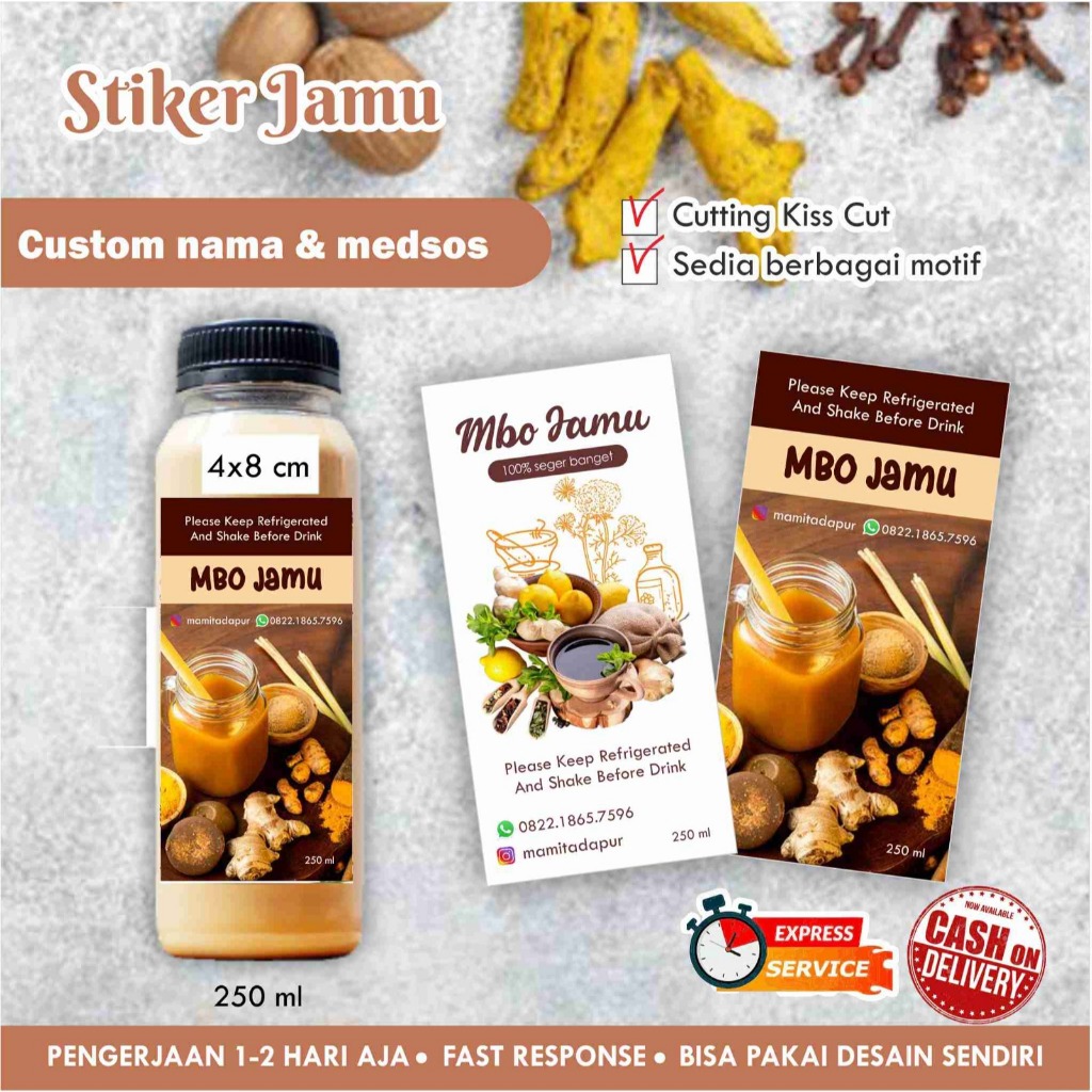 Jual [35 pcs]Stiker minuman Jamu cromo / kemasan minuman / kemasan ...