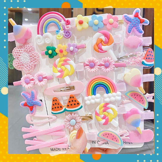 Jual Jepitan Rambut ANAK Lucu Set 14 in 1 Korea Hair Pin Jepit Clips ...