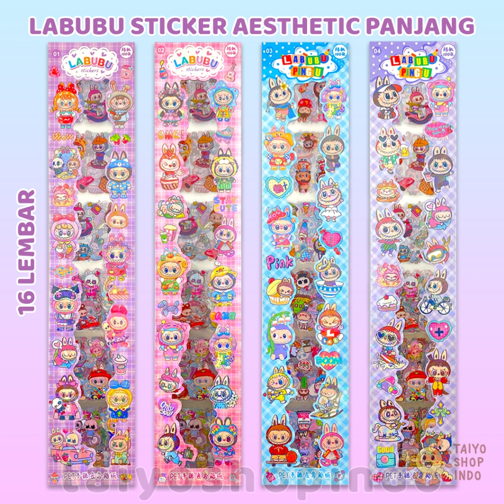 Jual TAIYO Sticker Aesthetic Panjang Sanrio Labubu 6x36cm 2D Stiker ...