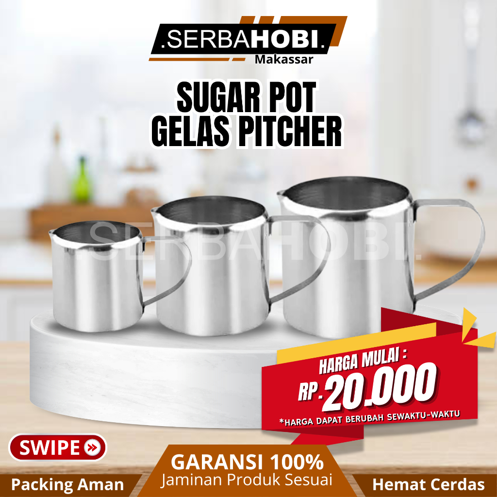 Jual Sugar Pot Gelas Pitcher Milk Jug Latte Art 30ml/45ml/90ml ...