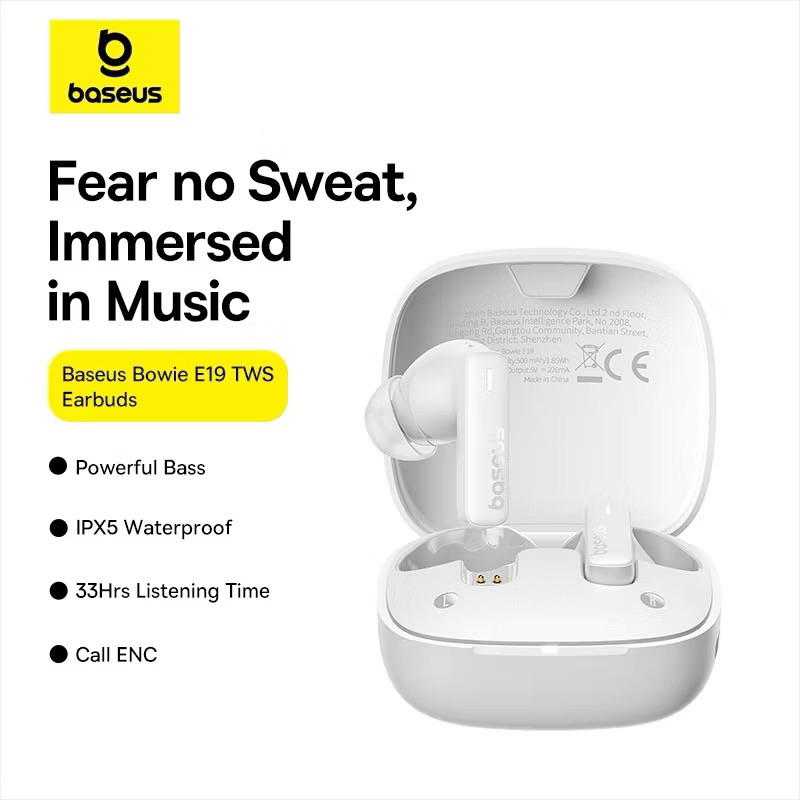 Jual Baseus E19 TWS ENC Bluetooth True Wireless Earbuds | Shopee Indonesia