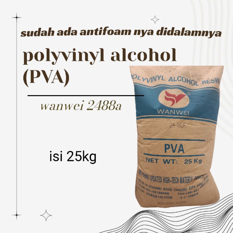 Jual polyvinyl alcohol pva wanwei 2488a with antifoam | Shopee Indonesia