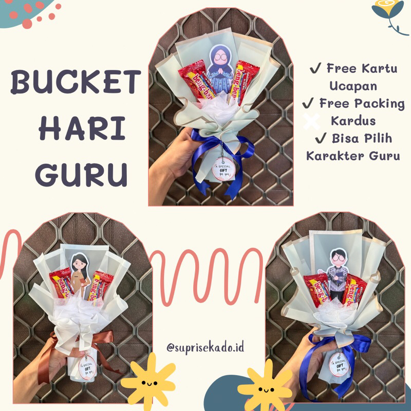 Jual Mini Bucket Hari Guru/ Hadiah Guru/ Bucket Murah/ Kado Guru ...