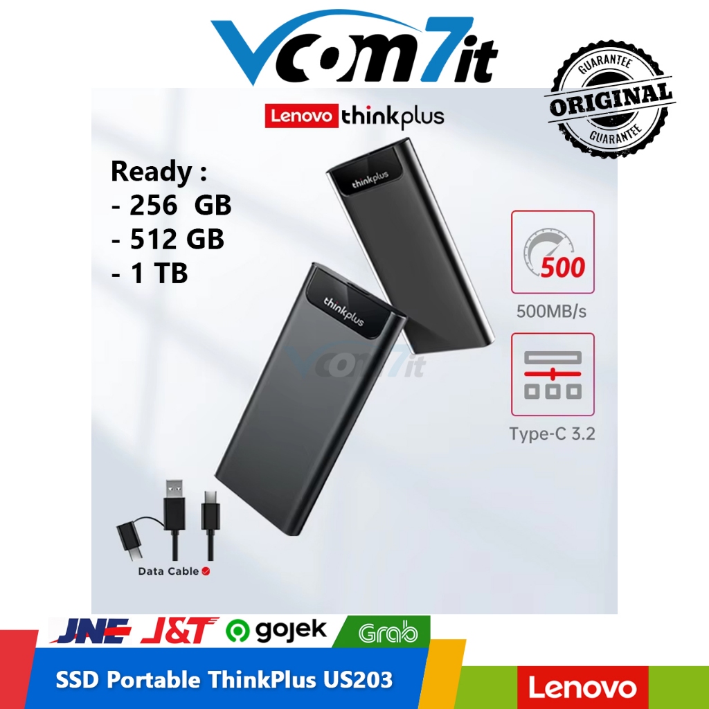 Jual Lenovo Thinkplus US203 Portable SSD 1TB 512GB 256GB USB 3.1 Gen1 Type-C | Shopee Indonesia