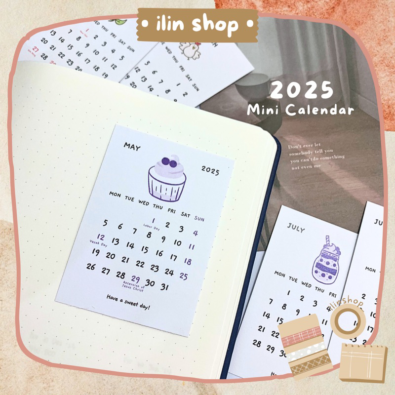 Jual 2025 Mini Calendar Doodle Cute Aesthetic / Kalender Mini Estetik ...