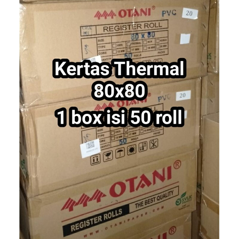 Jual Kertas Thermal 80x80 Otani 80mm 1 dus isi 50 roll | Shopee Indonesia