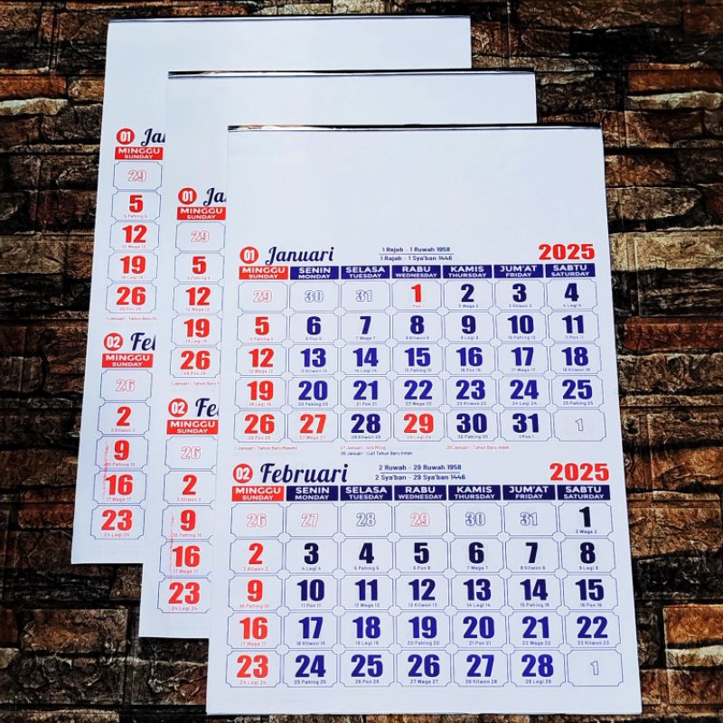 Jual Kalender Kerja Tanggalan / Kalender / Almanak Dinding Termurah ...