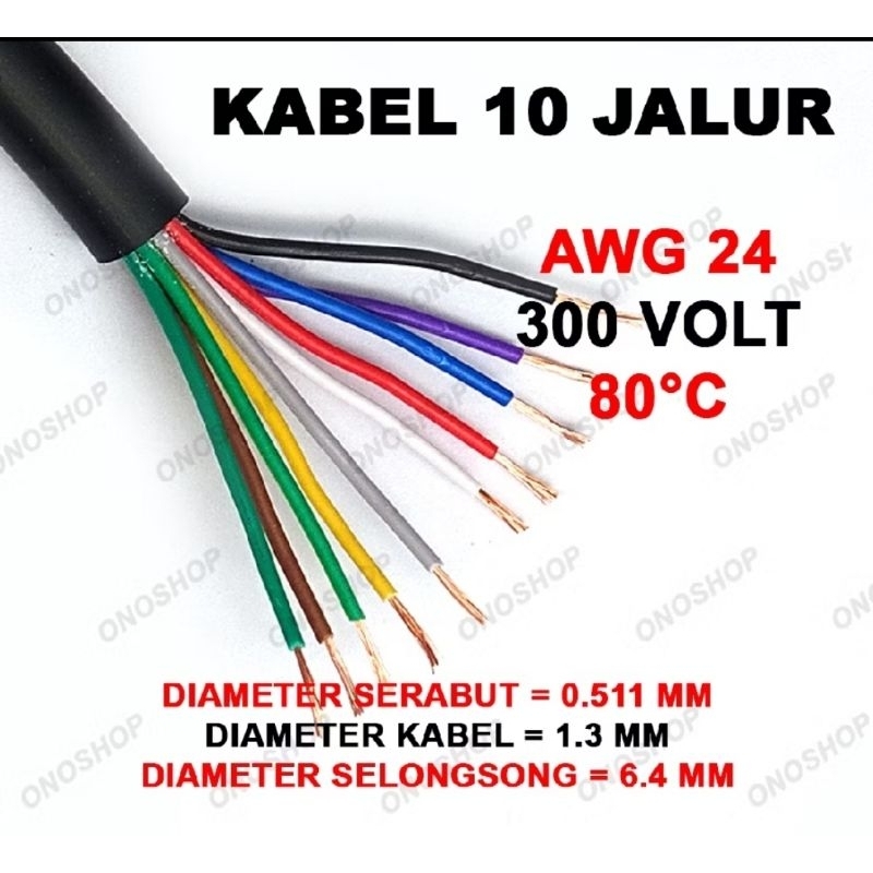 Jual kabel isi 10 jalur kabel awg 24 | Shopee Indonesia