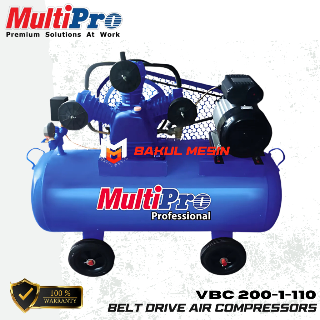 Jual Kompresor MultiPro VBC 200-1-110 HS Belt Drive Air Compressors 2HP ...