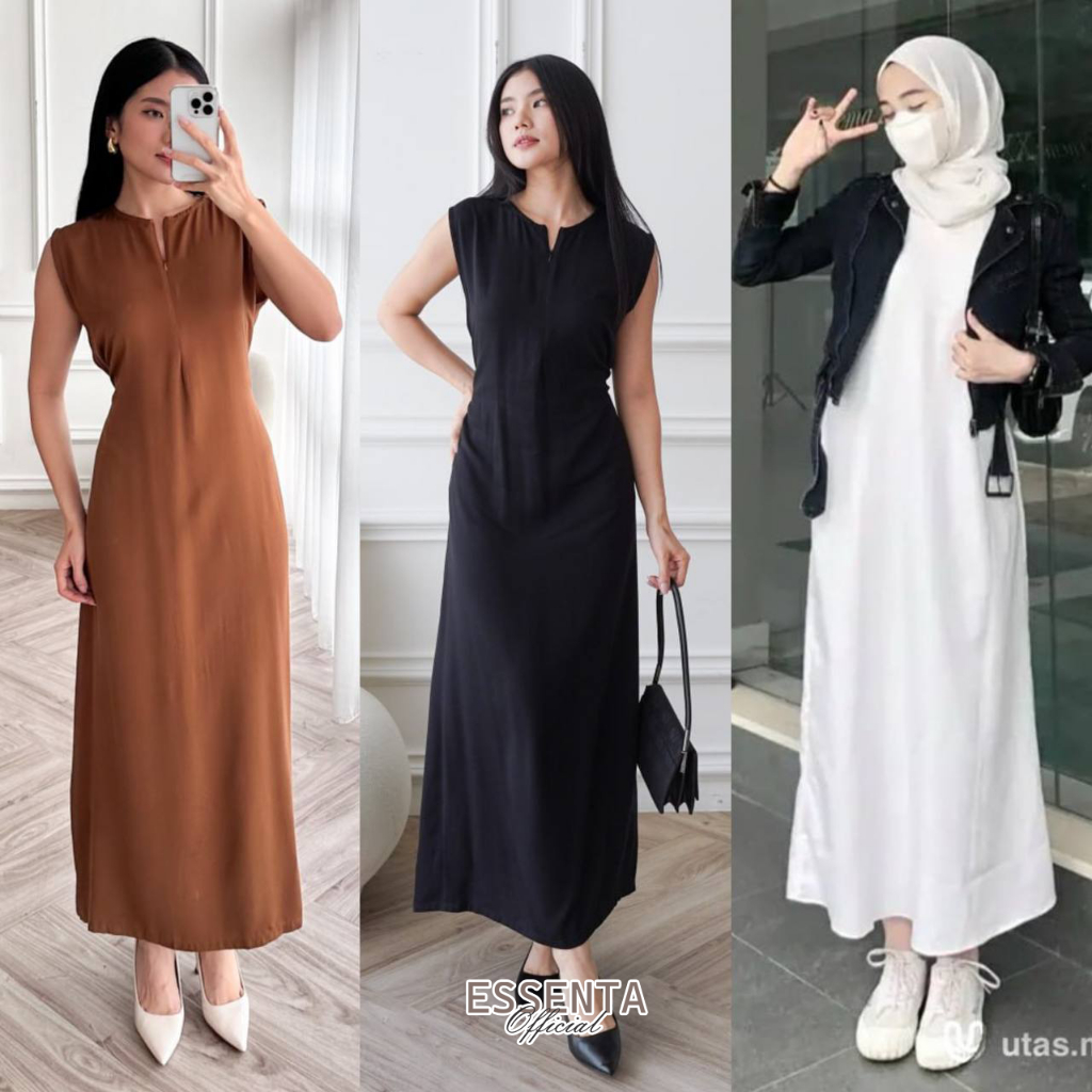 Jual Inner Dress Rayon Twill Premium Tali Pinggang / Inner Tanpa Lengan ...