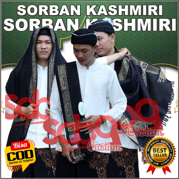Jual Sorban Kashmiri Original Made In India Putih Gading Embos - sorban ...