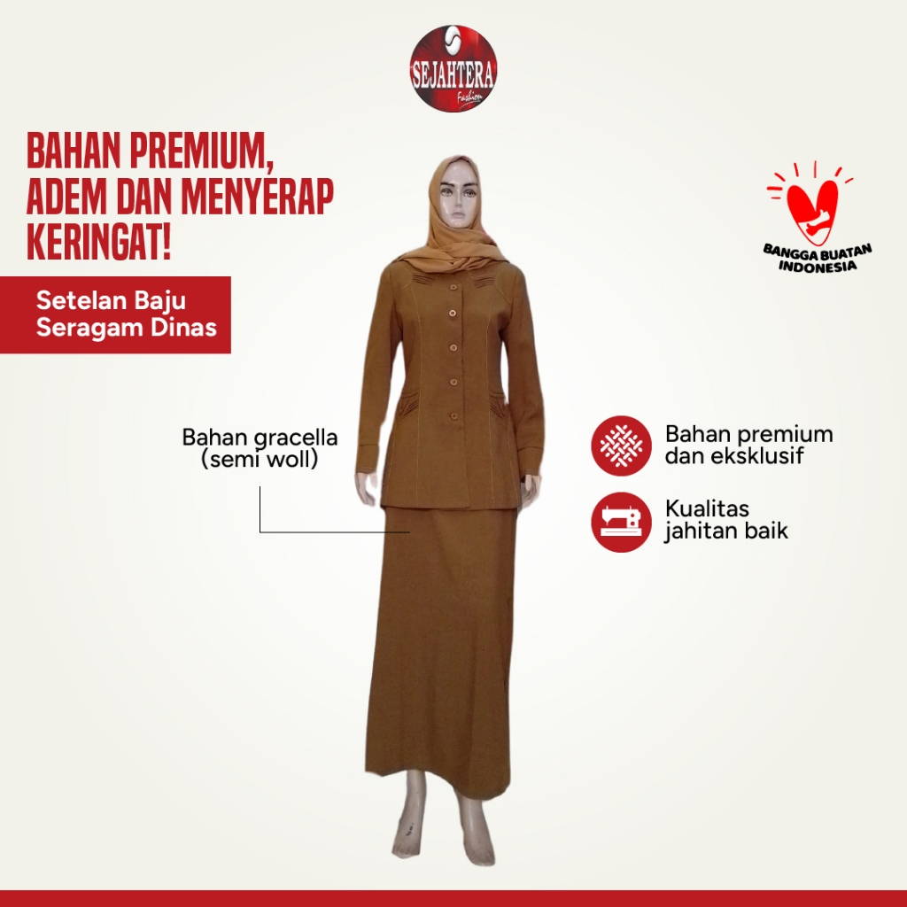 Jual Seragam Dinas PNS Pemda Model Blazer Wanita Tersedia Warna Coklat ...