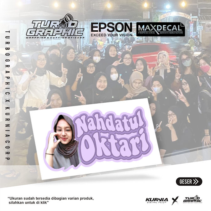 Jual Sticker Foto Wajah dan Tulisan Nama Custom 1 Foto untuk 2 Sticker ...