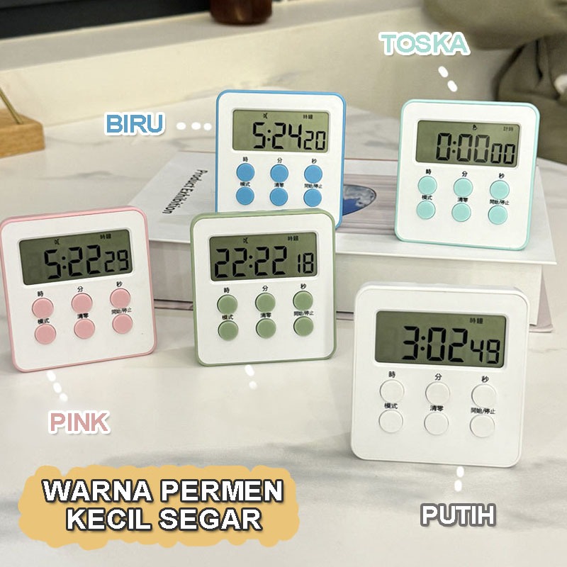 Jual Timer Masak Digital Magnetik Multifungsi / Countdown Alarm Clock ...