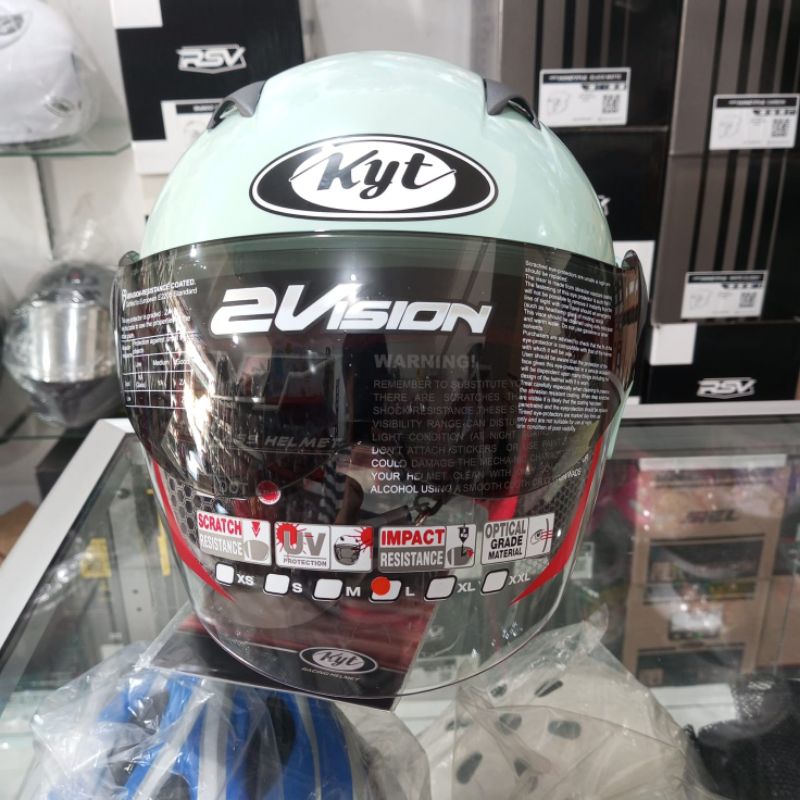 Jual HELM KYT 2 VISION SOLID SAGE GREEN ORIGINAL | Shopee Indonesia