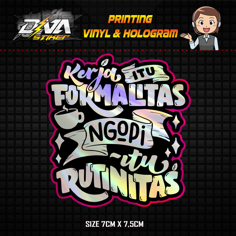 Jual Stiker printing formalitas stiker kata kata keren tentang kopi ...