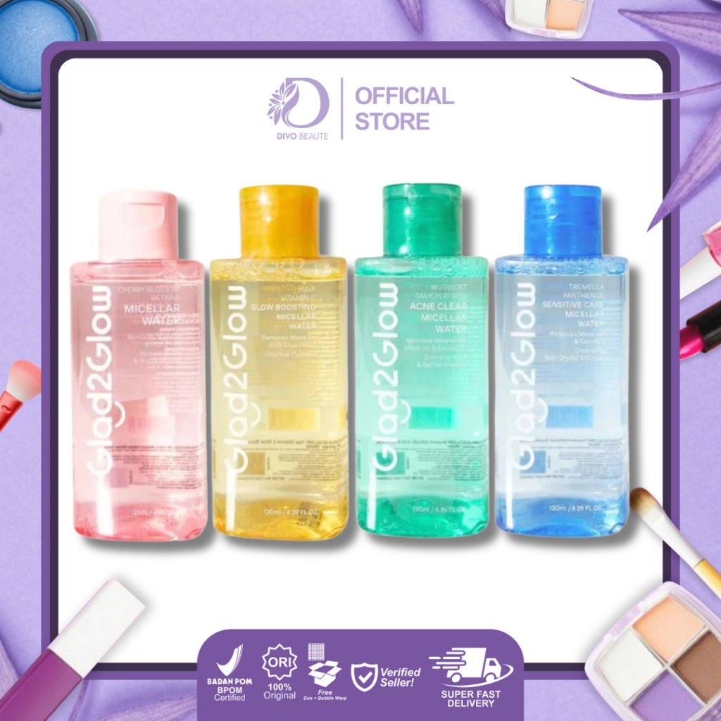 Jual Glad2Glow Micellar Water | Cherry Blossom Betaine | Tramella ...