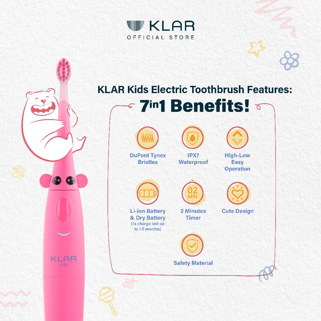 Jual KLAR Kids Electric Toothbrush - Sikat Gigi Elektrik Anak untuk ...