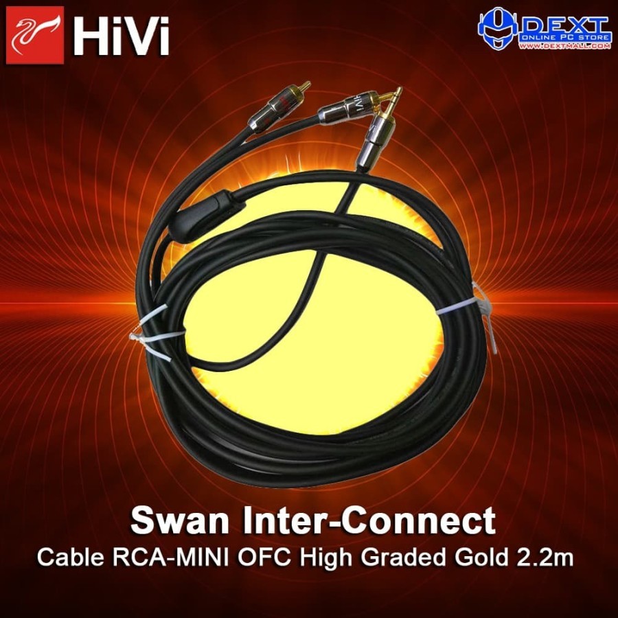 Jual HiVi Swans Speaker Interconnect RCA Mini Cable(2.2m) | Shopee ...